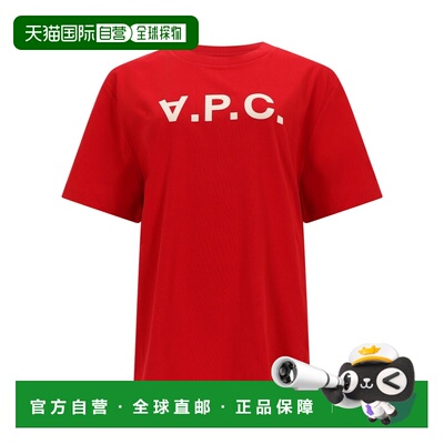 A.P.C. 女士T恤 COHMBM26384TGA SS2026 红色 T-SHIRT WITH LOGO