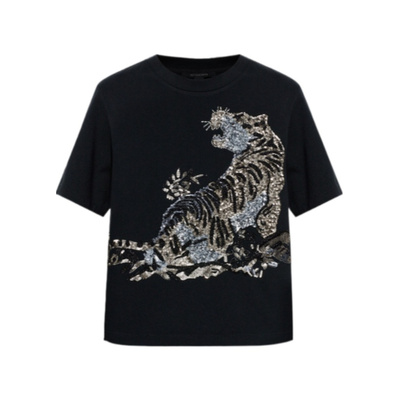 ALL SAINTS 女士T恤 W076JEBLACK SS2026 黑色 “Pounce Lisa”T