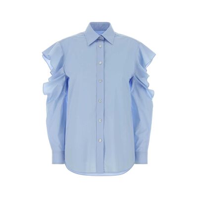 1h可退 潮奢 Moschino 莫斯奇诺 女士 浅蓝色府绸衬衫 261D021204