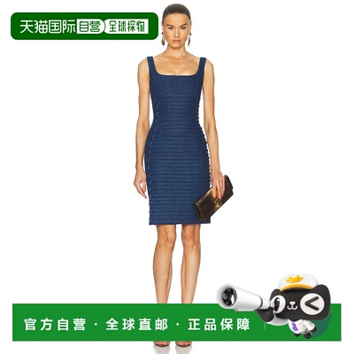 1h可退 潮奢 versace 范思哲 女士 牛仔中长连衣裙 10186751A1334