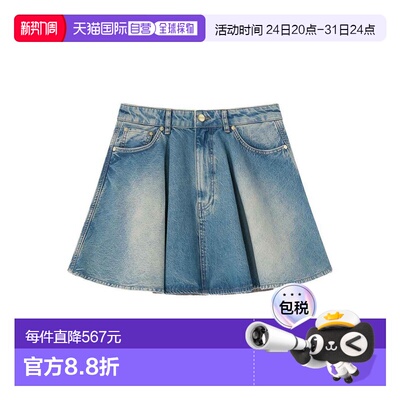 GANNI 女士半身裙 A1090088567 SS2026 蓝色 Denim Miniskirt Wit