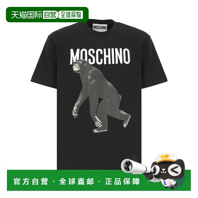 MOSCHINO 男士T恤 071302411555 SS2025 黑色 短袖T恤