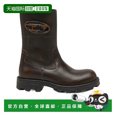 DIESEL 女士靴子 Y03692P7518HB217 SS2026 棕色 D-Hammer-圆头短