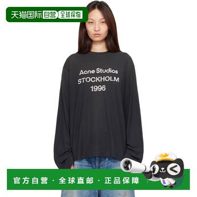 Acne Studios 艾克妮 女士 黑色 Sprayed 1996 Logo T恤 CL0197BM