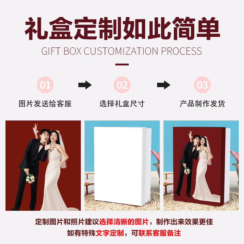 【来图定制】创意礼物包装盒子清新简约白底礼物包装箱大号空礼盒