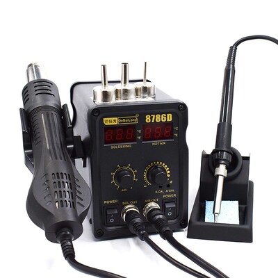 美规110v 双用双数显热风枪8786D拆焊台电烙铁多功能维修返修