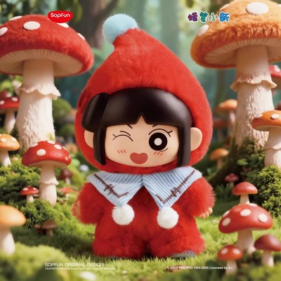 官方正品SOPFUN蜡笔小新矮人童话搪胶毛绒盲盒潮玩挂件玩偶礼物女
