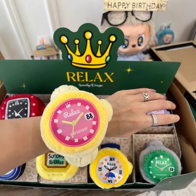 现货正品popsunday明星同款Relax手表盲盒潮玩毛绒挂件首饰礼物女