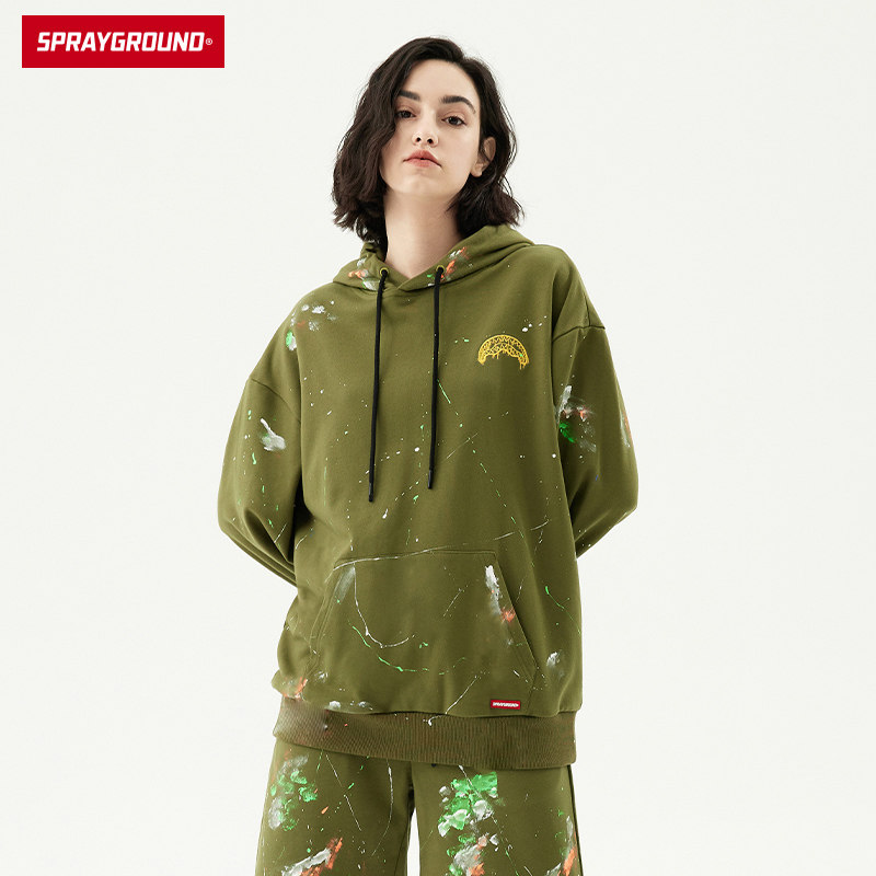 SprayGround新款泼墨设计卫衣女宽松潮情侣帽衫男hiphopW0813314