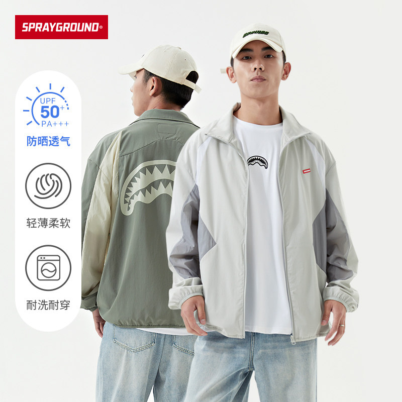 SprayGround25新款轻薄防晒衣拼接设计户外防紫外线外套WD931102