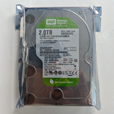 二手 西数 2TB WD20EZRX WD20EARX 3.5 SATA绿盘 监控台式机硬盘