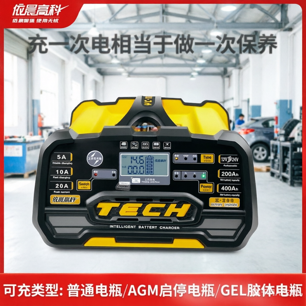 依晨高科新款X-280汽车电瓶充电器12v24v大功率智能蓄电池充电机