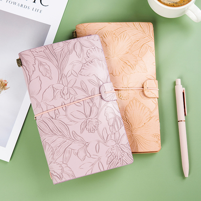 A6随身手账本皮质高级感女生治愈系少女心笔记本子高颜值小学生记事本高颜值计划本简约日记本文创礼物定制