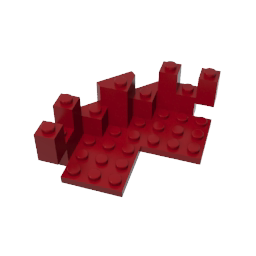 正版高砖积木零件GDS-2168配件兼容小颗粒模型阳台1X4 7X7X2 1/3