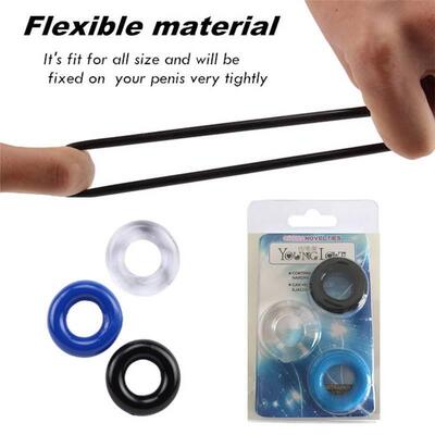 3pcs Silicone Cock Rings Delay Ejaculation Soft Penis Ring F