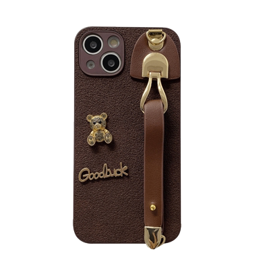 高级金属链小熊皮扣手腕带