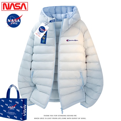 NASA排骨羽绒服男女2026冬季新款连帽加厚保暖冬季情侣棉服外套潮