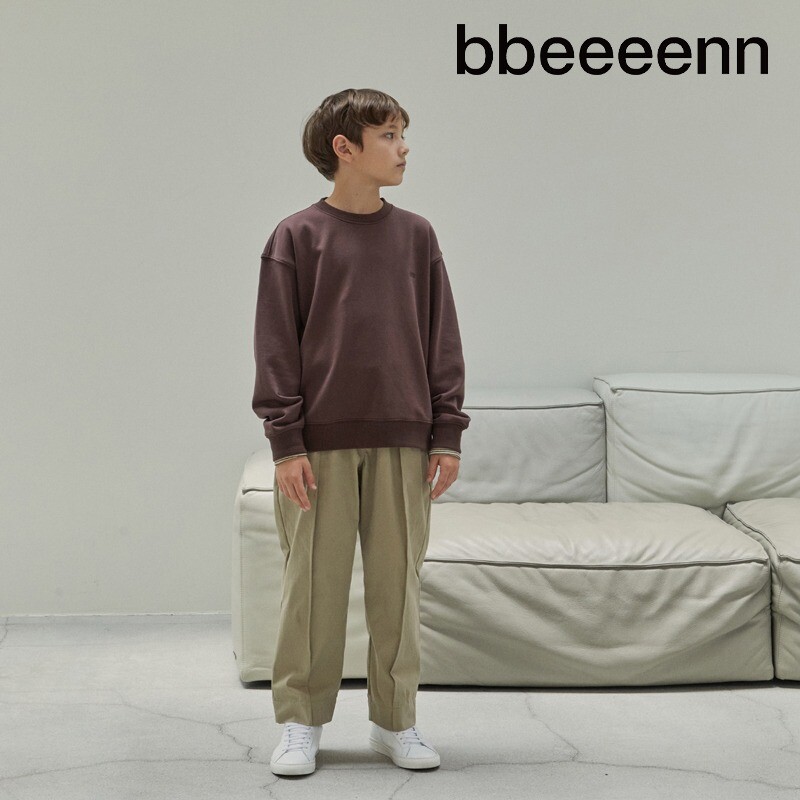 bbeeeenn秋冬设计感显瘦直筒裤男女儿童休闲裤子中大童梭织裤长裤