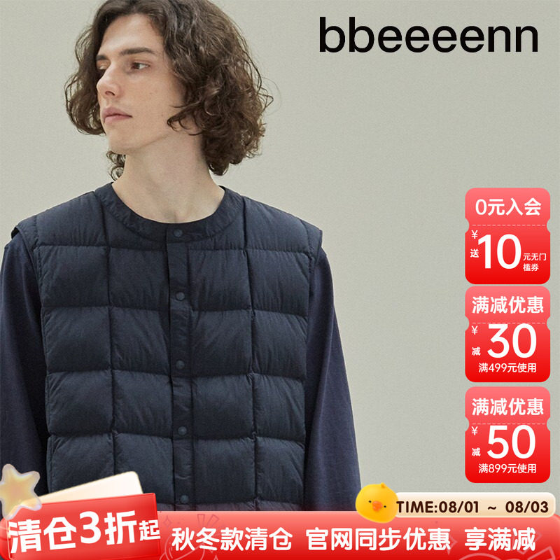 bbeeeenn保暖羽绒服内胆秋冬服羽绒马甲男女成人款无袖羽绒服外套