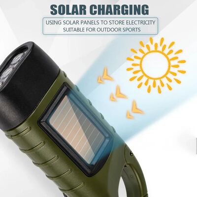 LED Camping Lantern Hand Crank Dynamo Flashlight Solar Power