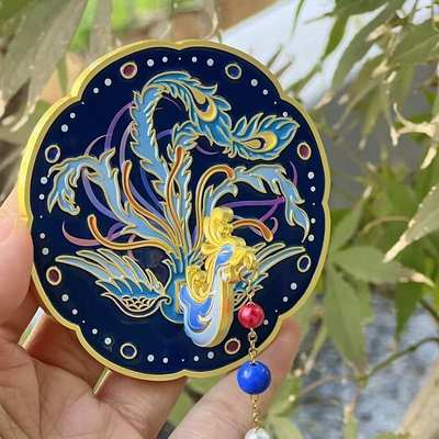 中博博物馆孝端皇后凤冠化妆手柄镜便携随身镜古风生日送礼物