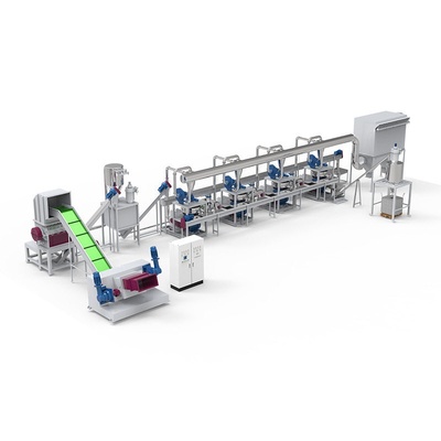 撕碎破碎磨粉生产线塑料破碎料器震动回收喂清洗可定一体机