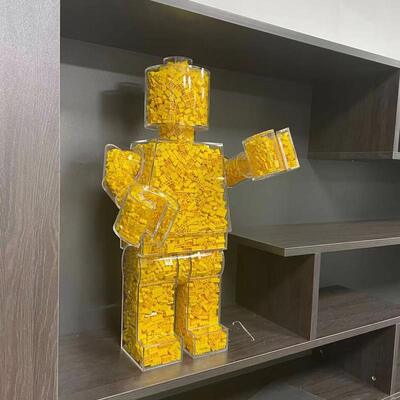 LECO亚克力透明积木人模型人物玩具模型积木玩具收纳透明人