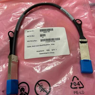 **原装NA X6557-R6 SAS QSFP-QSFP 0.5M 112-00176 存储连*