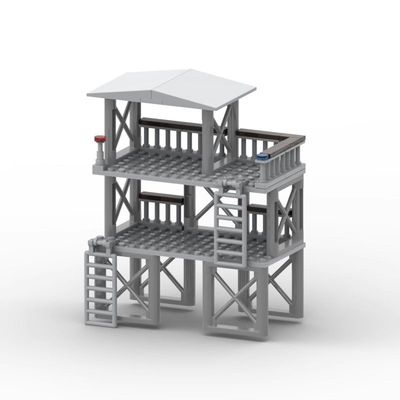 MOC兼容小颗粒积木军事基地哨塔 瞭望台儿童益智拼装玩具男孩礼物