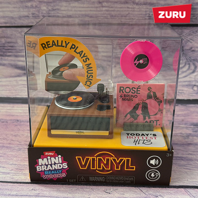 ZURU迷你黑胶唱片机微缩玩具盲球