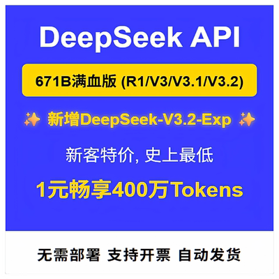 DeepSeek API R1/V3/V3.2 671B满血版 企业级中转 无需本地部署