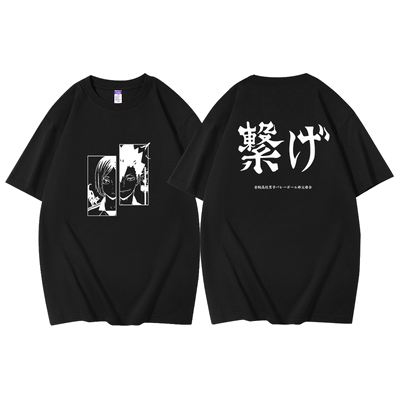 短袖复古印花排球少年情侣T恤