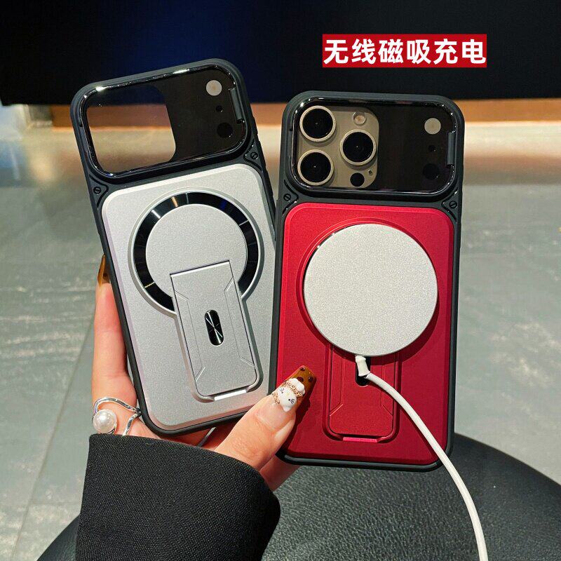 玻璃护镜盖镜头双支架适用苹果iPhone17promax壳16plus品盾多功能磁吸充电15防指纹14pro大孔13防摔12保护套