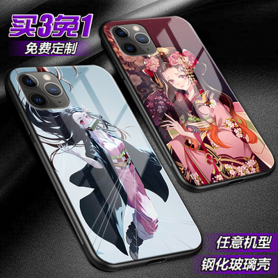 灶门祢豆子鬼灭之刃适用iphone16pro15苹果14promax磁吸XsMax玻璃11潮678手机壳13mini 12三星a56a36a16s25u