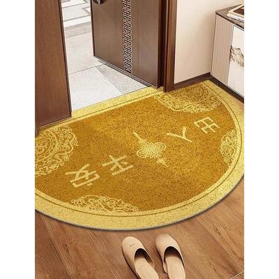 金色半圆进门地毯入户门地垫大门口内室外家用玄关丝圈防滑脚垫