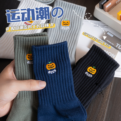 袜子男秋冬棉袜底中筒袜防臭吸