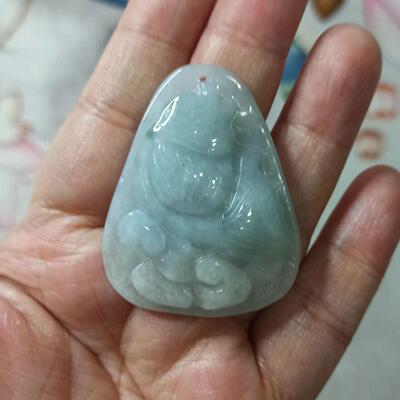 天然翡翠吊坠黄翡飘花荷叶鱼