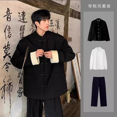 新中式套装宽松国风男装一套搭配