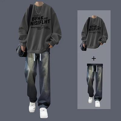 美式重磅卫衣套装卫衣套头