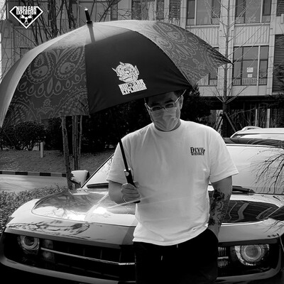 新品核爆炸潮g牌匪帮权杖黑色复古长柄加固大号双人超大抗风直柄