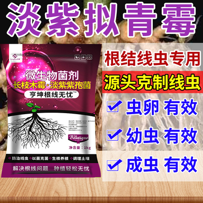 根结线虫专用药颗粒淡紫拟青霉菌淡紫紫孢菌根线虫专用药根线清