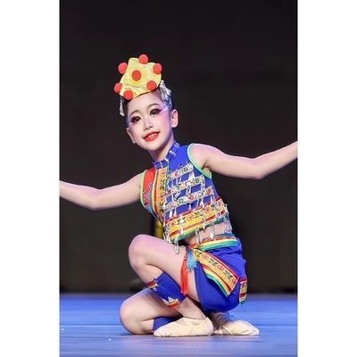 小荷风采儿童演出服嘎洒江边小花腰演出服傣族舞蹈表演服少数民族