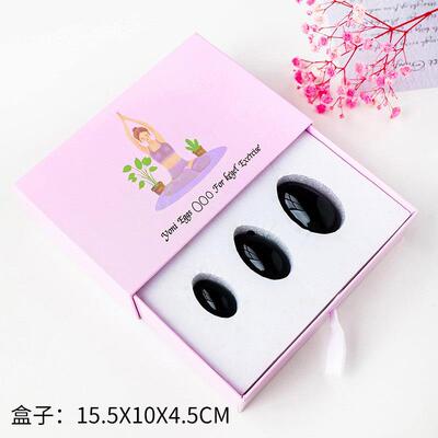 跨境热销天然水晶玉石鸡蛋瑜伽按摩蛋套装礼盒黑曜石阴户蛋套盒