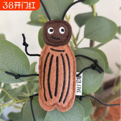 TALI它哩昆虫系列猫薄荷响铃玩具耐咬毛毡磨牙可爱蟑螂瓢虫蜻蜓