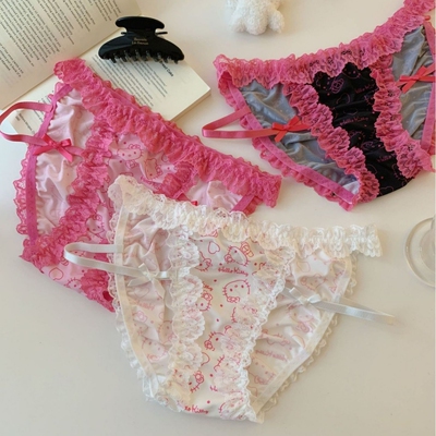 KT辣妹*性感纯欲风冰丝内裤女薄