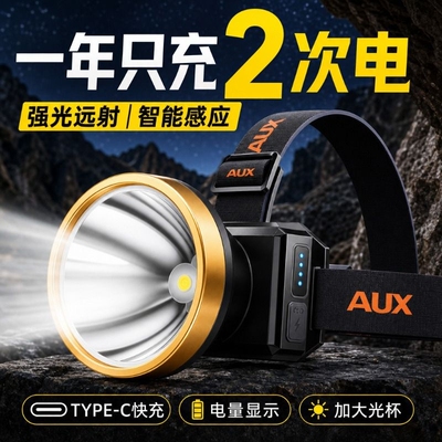 对标公牛新款超亮长续航钓鱼头灯