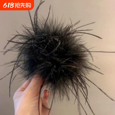黑色羽毛半扎发夹|千人回购