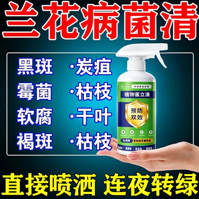 兰花专用杀菌剂黑斑病烂根黄叶焦尖发黑炭疽叶枯营养液开花
