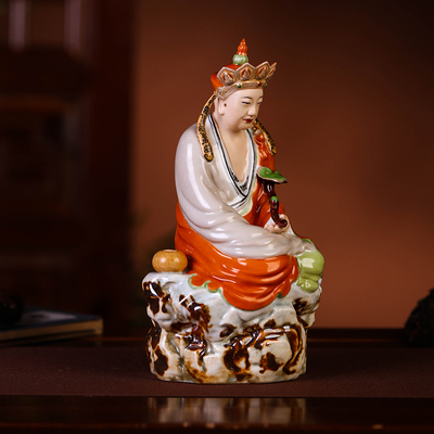 无语佛景德镇陶瓷菩萨沉思罗B汉摆件瓷器文创雕刻纯手工艺品