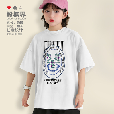 美国洲徽Connecticut康涅落肩T恤